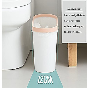 HPDEAR Plastic Wastebasket, Rectangular Slim Trash Can, Narrow Trash Bin, Garbage Can for Bedroom Bathroom Kitchen (Black)