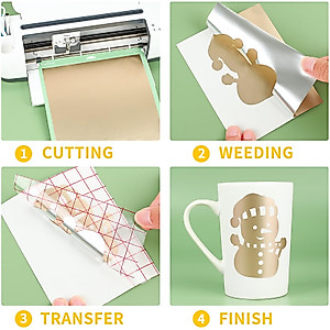 Lya Vinyl Champagne Gold Permanent Adhesive Vinyl,12" x12ft Matte Metallic Vinyl Roll for Home Decoration,Mug, Cup, Windows, Ceramics, Party Decoration