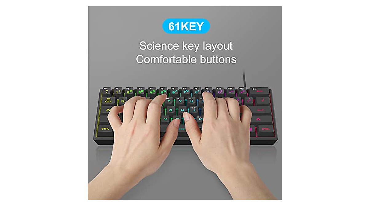 MageGee Mini 60% Gaming Keyboard RGB Backlit Compact Keyboard