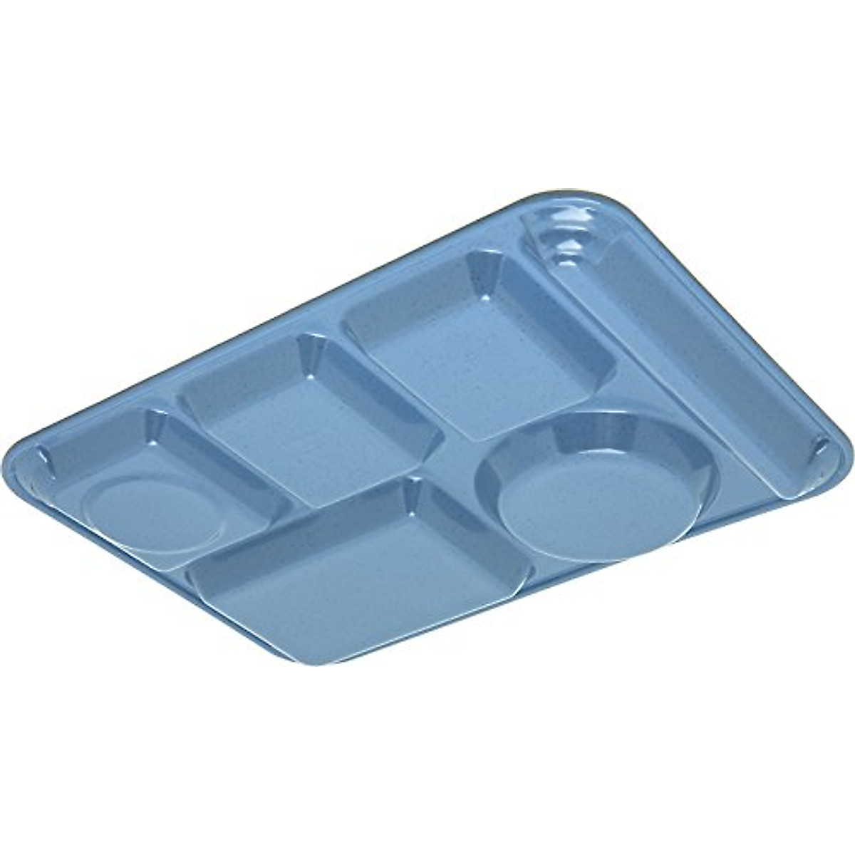 Carlisle FoodService Products Left-Hand Heavyweight 6-Compartment Melamine Tray 10" x 14" - Sandshade