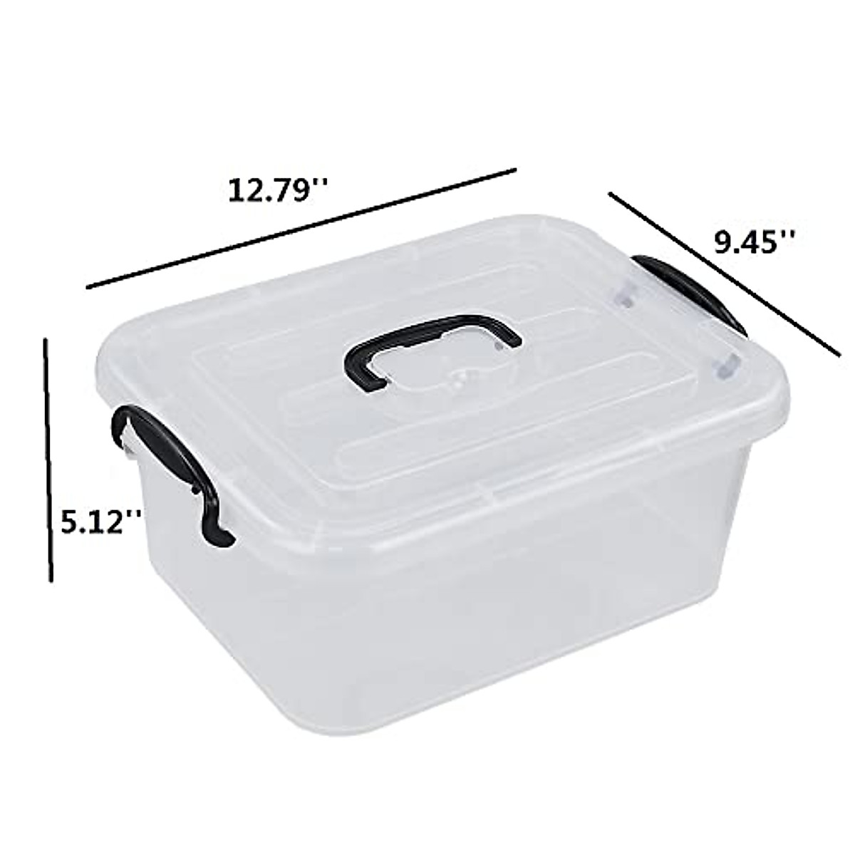 EudokkyNA 8 Liter Plastic Storage Box with Handle, 2-Pack Clear Storage Bin