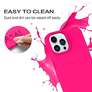 BENTOBEN for iPhone 14 Pro Max Case, Soft Silicone Gel Rubber Bumper Microfiber Lining Hard Back Shockproof Protective Phone Cover for iPhone 14 Pro Max 6.7", Hot Pink