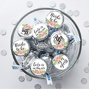 180 Floral Chocolate Label Stickers, Bridal Shower Party Favors, Bride to Be Hershey Kisses Stickers, Bachelorette Party, Wedding Bridal Shower Party Decor Decorations