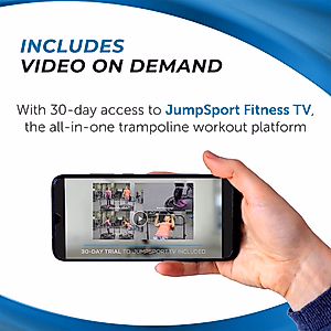 JumpSport Compact Round Lightweight 22 Pound Stable Bounce Home and Gym Fitness Indoor Mini Rebounder Trampoline for Adults, Black