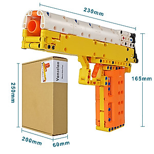 Yanscian Desert Eagle Nerf Gun Model Building Pistol Toy kit Set 222 Pcs DIY STEM Toy Gun That Shoots Building Block Brick for Kids&Adults Educational Construction