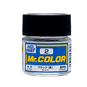 C2 Gloss Black 10ml Bottle, GSI Mr. Color