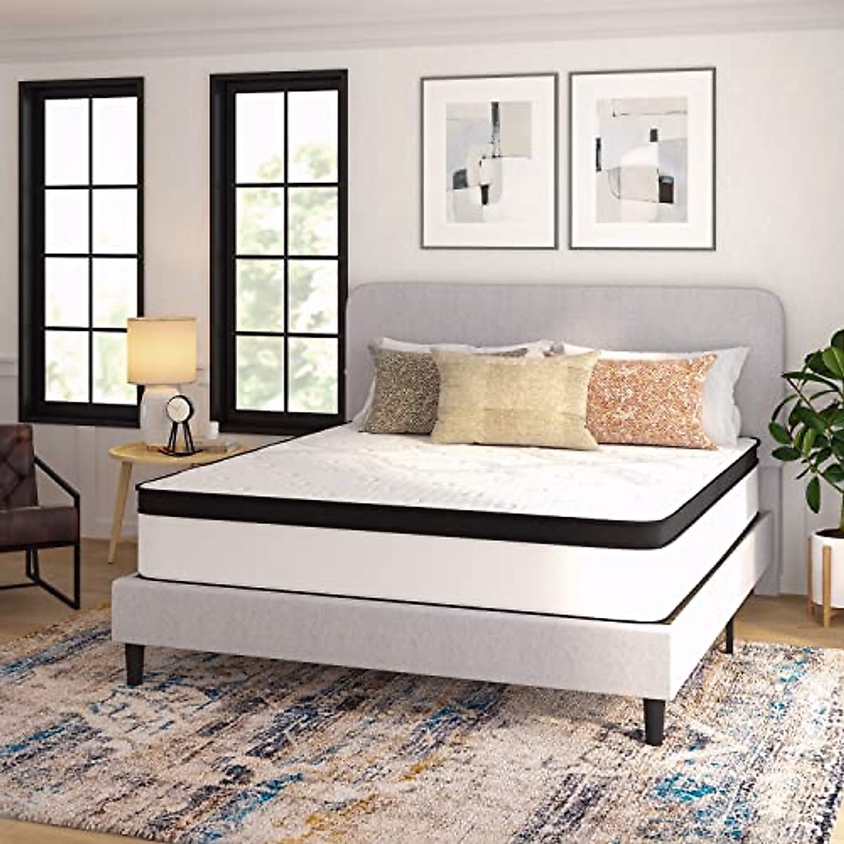 Taylor & Logan Linden 12" CertiPUR-US Certified Hybrid Pocket Spring Mattress in a Box with an Extra Firm Feel for Durable Support - King