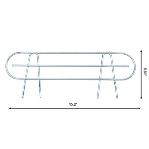 Home Storage Space 15" Length Wire Shelf Side Ledge, Fits On 18" Deep Wire Shelf, Chrome Color, 2-Pack