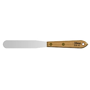 Albion Engineering Company 258-4S Classic Spatula, Stainless Steel, Hardwood Handle, 3/4" Wide Tip x 4" Long Blade