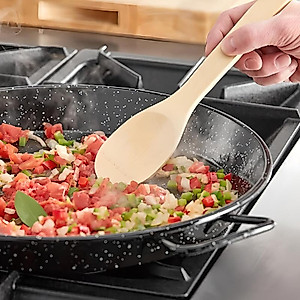 OCS Parts Pro Chef Series 11-Inch Enameled Carbon Steel Paella Pan | Heavy Duty Paella Skillet for Home and Commercial Kitchens