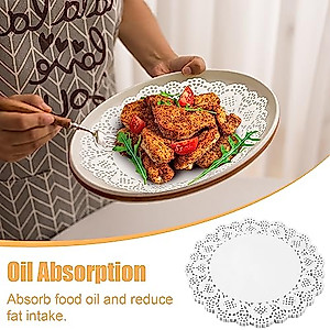 100 Pieces Paper Doilies, 12 Inch Doilies for Food, Disposable Lace Paper Doilies for Tables, Round Paper Placemats Bulk for Cakes Desserts Crafts(White)