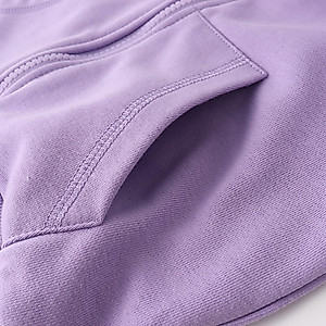 Spring&Gege Youth Solid Full Zipper Hoodies Soft Kids Hooded Sweatshirt for Boys and Girls, Lavender, Size 9-10 Years