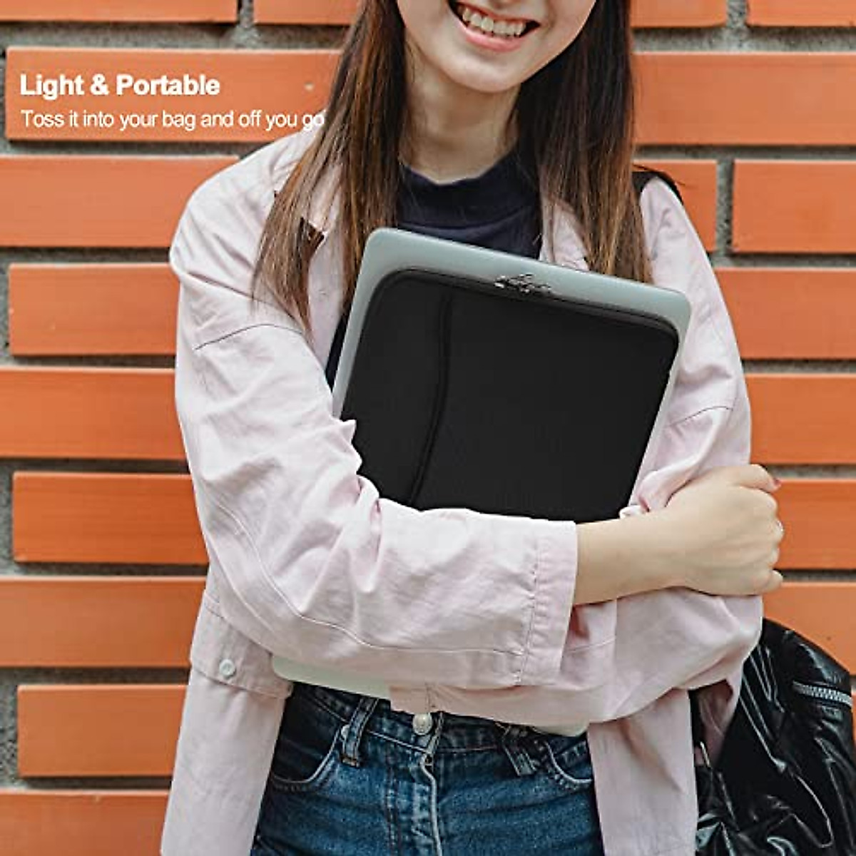 CaSZLUTION iPad Pro Sleeve for 12.9 inch New iPad Pro M2 & M1 2022-2018 with Smart/Magic Keyboard Bag Case, Neoprene Sleeve Case with Pencil Holder, Front Pocket Tablet Accessories - Black