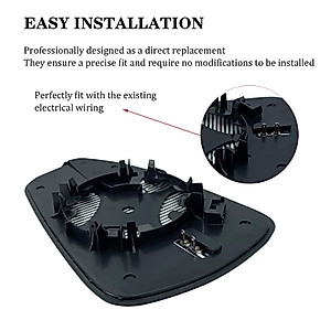 Passenger Right Side Mirror Replacement for 2013 2014 2015 2016 2017 2018 2019 2020 Ford Fusion Side Mirror Glass - Side View Heated Convex Mirror with Blind Spot Rear Holder