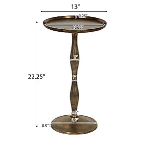 Christopher Knight Home Metter Accent Table, Brass Antique