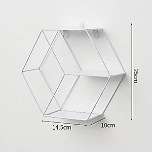 Ochine Wall Mounted Floating Shelves Rustic Round Storage Display Hexagonal Wall Hanging Shelf Home Decor for Living Room, Bedroom, Bathroom, Office, Kitchen