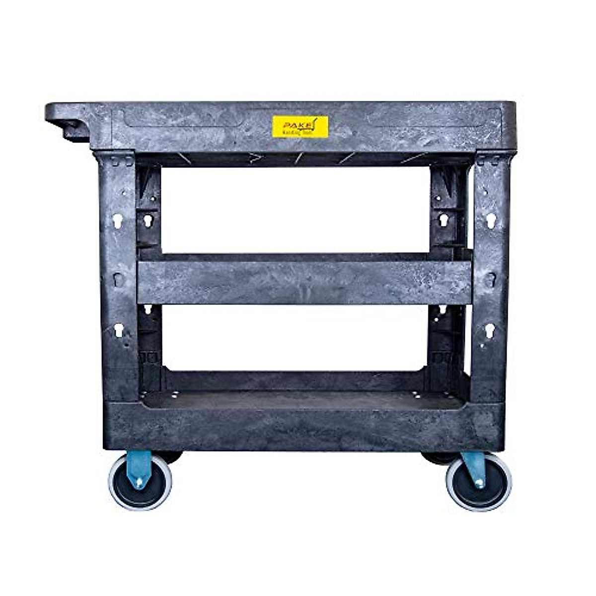 550lb Capacity Heavy Duty Plastic Utility Cart 34-1/2" L x 16-3/4" W with Handle 3 Shelves Pake Handling Tools