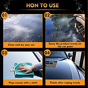 Car Ceramic Coating Spray, 2 Pack Car Wax Polish Spray, Professional Car Scratch Nano Repair Spray Polish and Polymer Paint Sealant Protection, Fast Car Detailing Kit Fine Scratch Repair Maximum Gloss
