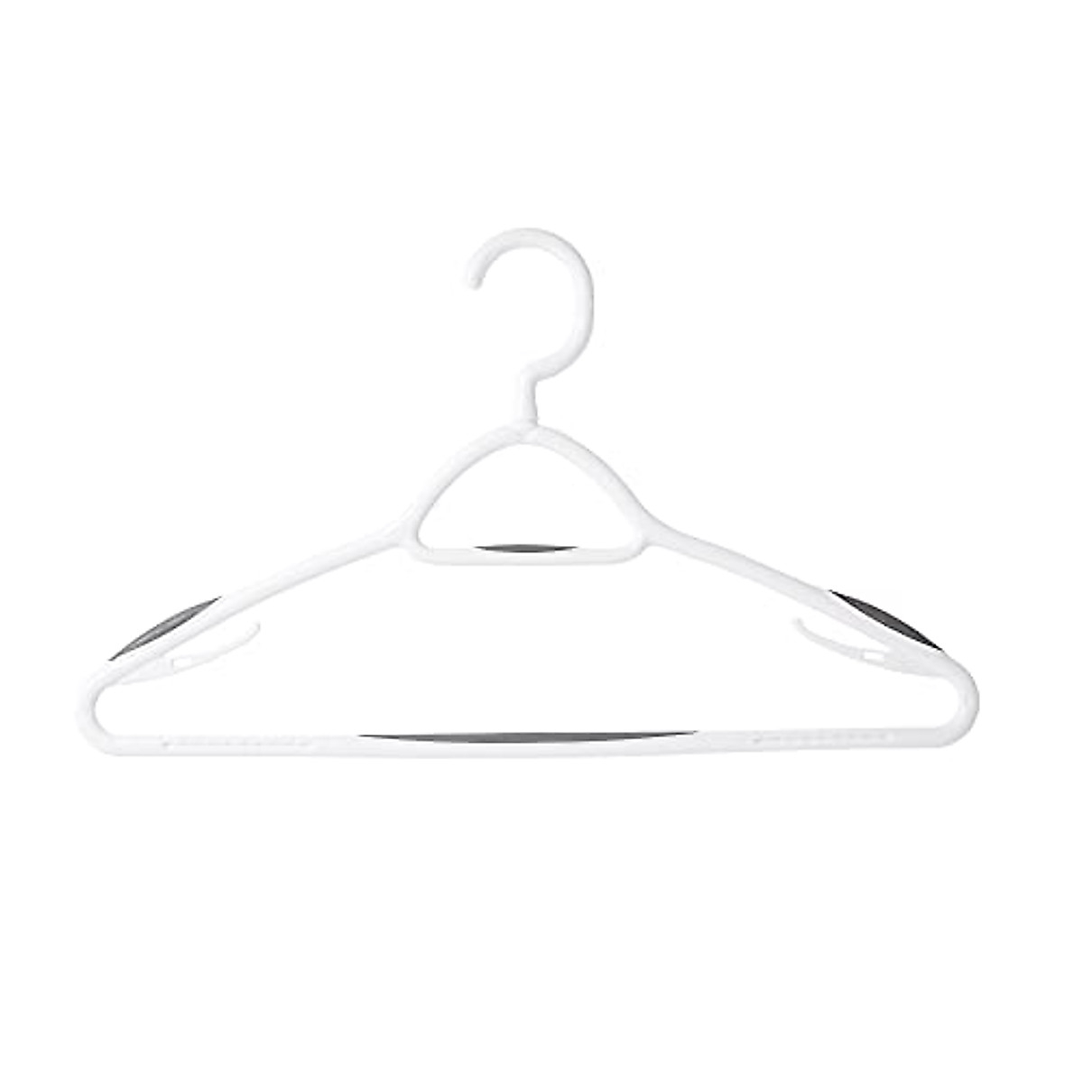 Set of 5 Deluxe Non Slip Hangers by Neatfreak! - Space Saving Hangers for Clothes, Pants, Jackets and Shirt 5 Pack,White/Grey