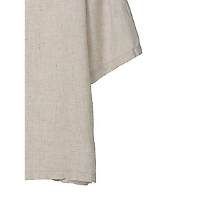Minibee Women's Elbow Sleeve Linen Tunic Tops Solid Color Retro Blouse Linen L