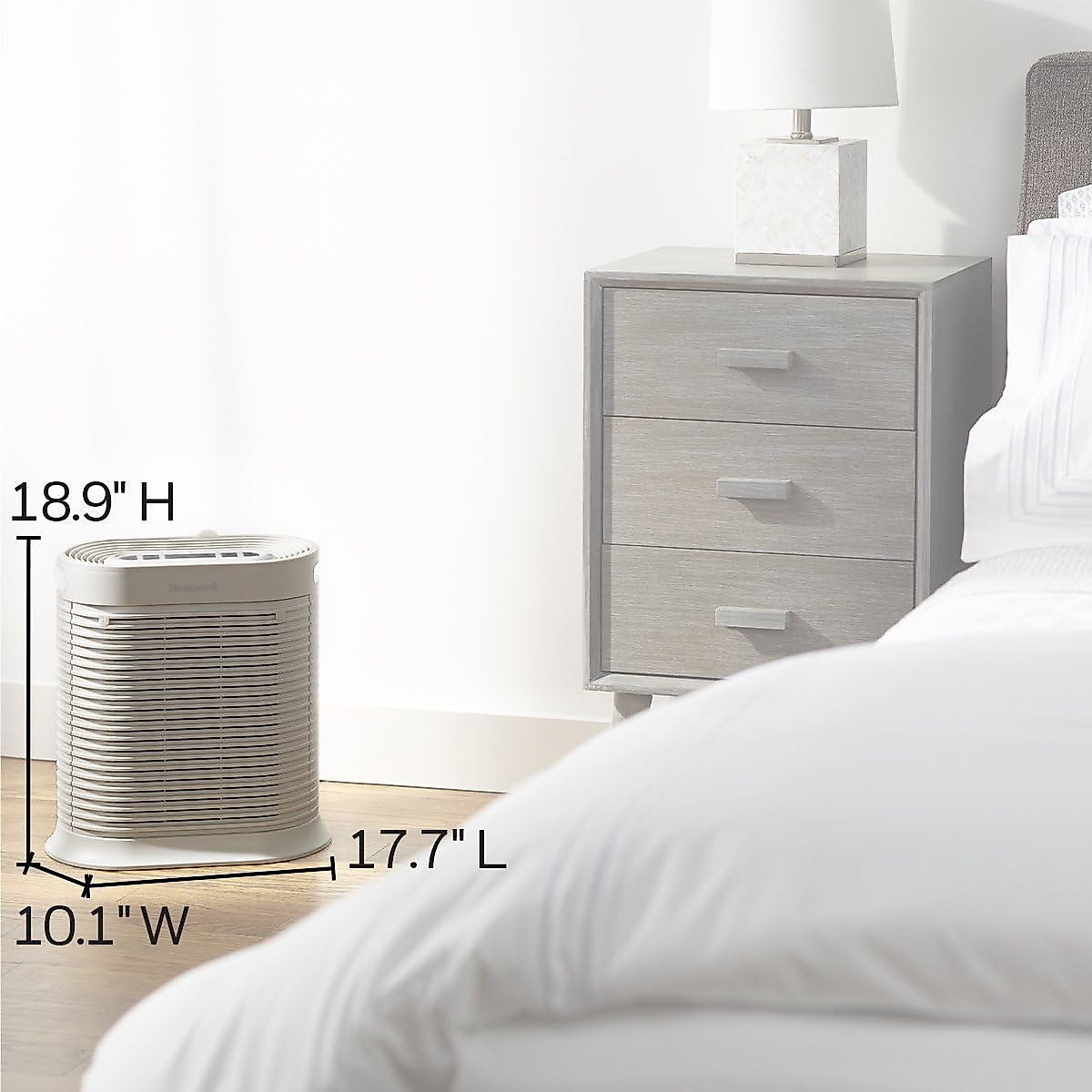 Honeywell HPA204 HEPA Air Purifier for Large Rooms - Microscopic Airborne Allergen+ Reducer, Cleans Up To 1500 Sq Ft in 1 Hour - Wildfire/Smoke, Pollen, Pet Dander, and Dust Air Purifier – White
