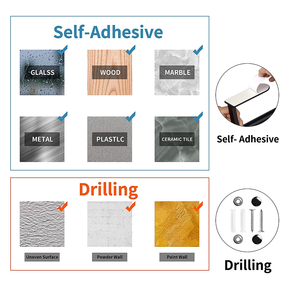 Paper Towel Holder Under Cabinet, OBODING, Black Self Adhesive Paper Towel Holder Wall Mount, Kitchen Paper Towel Holder for Kitchen Organization and Storage (12inch, 1 Pack)