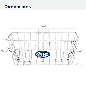 Drive Medical 10200B Walker Basket with Plastic Cup Holder, White