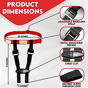 Child Airplane Safety Travel Harness, Upgraded with Metal Buckle, The Safety Restraint System Will Protect Your Child from The unsuspected. - Airplane Kid Travel Accessories for Aviation Travel Use