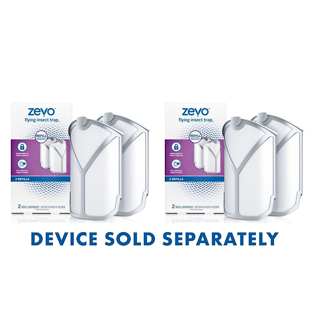Bundle Zevo Flying Insect Trap Refill Kit NO Device - Model 3 2 -Pack (2) Sold Separately, White (M364)