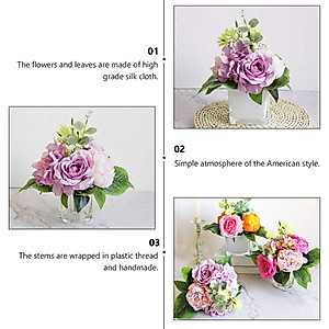 SOIMISS Artificial Roses Peony Hydrangea Flowers Bridal Wedding Bouquet for Party Wedding Decoration