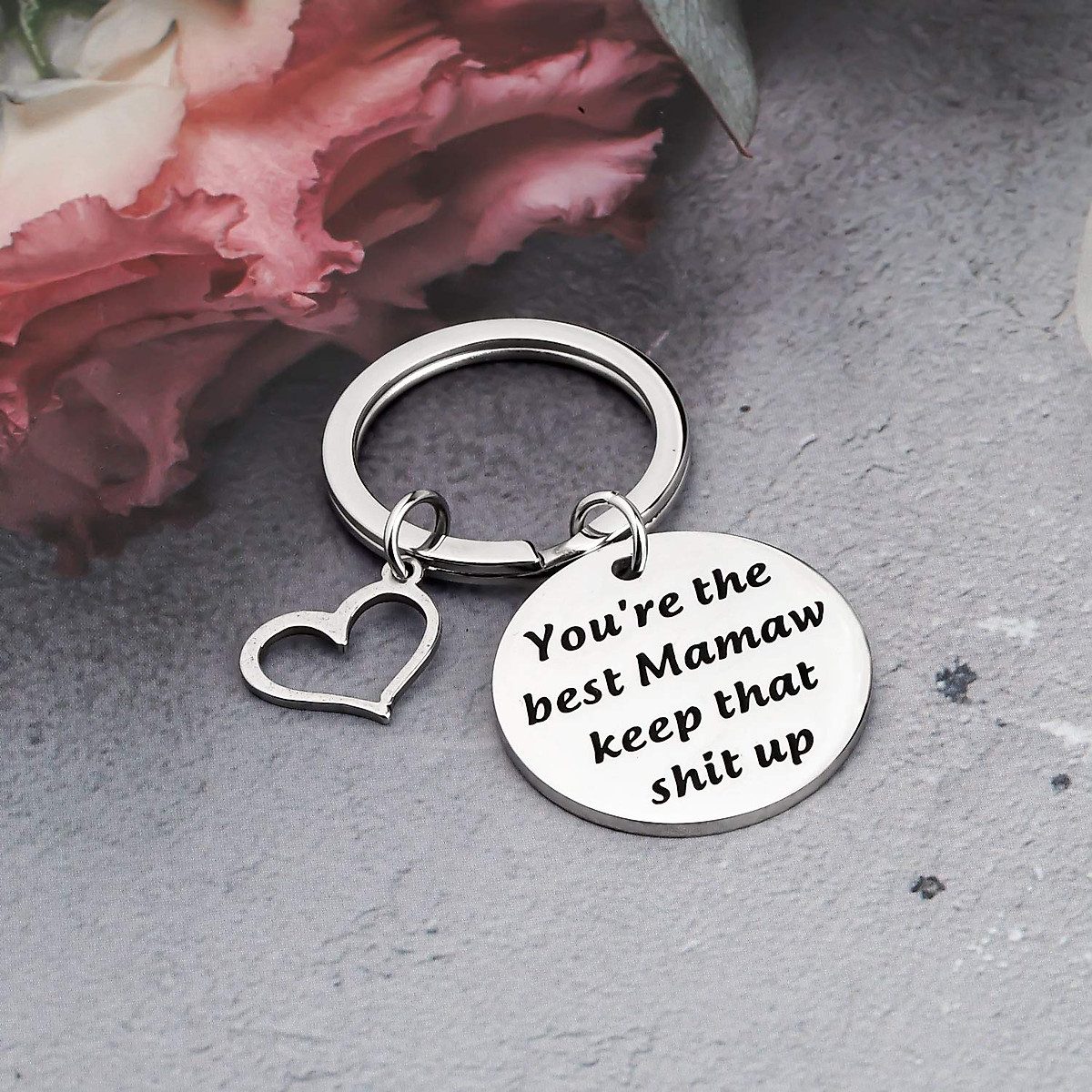 KUIYAI Funny Grandma Gift You're The Best Mamaw Keep That Shit Up Keychain Mother's Day Gift(Best Mamaw KS)