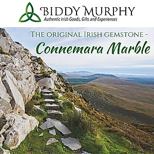 Biddy Murphy, Classic Irish Shamrock Sterling Silver Earrings for Women, Elegant Green Connemara Marble Inlay Stone Detailing, Three Leaf Clover Celtic Jewelry, Made in Ireland