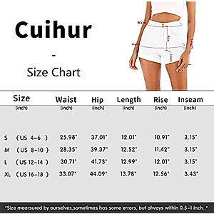 Cuihur Women's Ripped High Waisted Rolled Hem Stretchy Casual Short Jeans Ripped Denim for Juniors White M