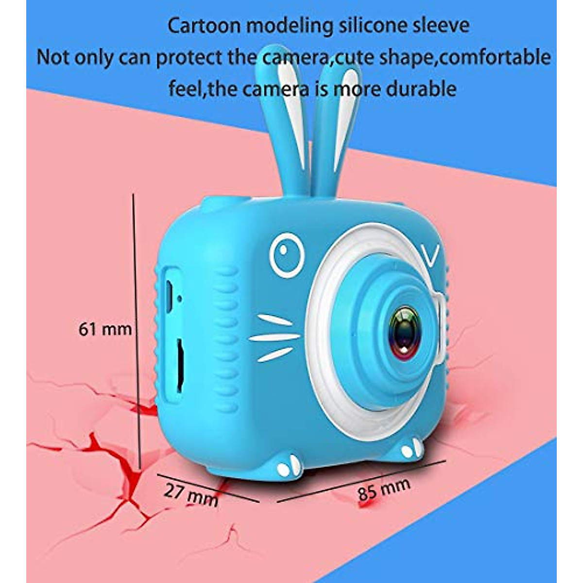 Kids Digital Camera, Kids Video Camera Recorder Shockproof Cameras HD 8 Mega Pixel 2 Inch IPS Screen Kids Mini Camera with 32GB SD for Girls Boys Gifts(Blue)