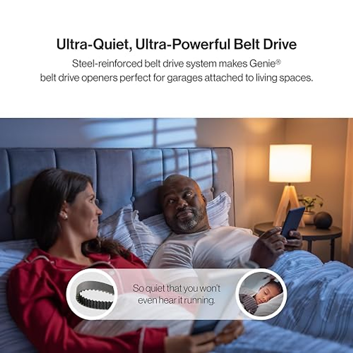 Genie SilentMax 1000 Garage Door Opener - Ultra-Quiet Belt Drive - Includes two 3-Button Pre-Programmed Remotes, Wall Console, Wireless Keypad, Safe T-Beams - Model 3042-TKH, 140V DC Motor