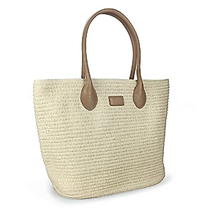 Straw Rattan Women Tote Summer Beach Shoulder Handbag Medium Size 17.8''x12.6"x5.1"