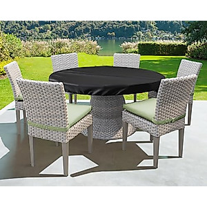 SoloToo Outdoor Round Table Cover,Waterproof Anti-UV Patio Round Table Top Covers,Fits Round Patio Furniture Up to 30" - 32" Diameter (Black)