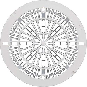 Custom Molded Products Main Drain Cover, CMP Galaxy, 8", White, w/Screw Kit
