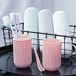 Travel Toothbrush Holder Case Set Kids Women Men Portable Toothbrush Case Travel Container Toothbrush Holders With Picking Sling Gargle Cup Toothbrush Protector Storage Traveling Camping Business Trip