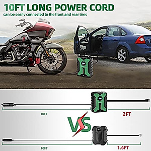 ALTOCRAFT Portable Tire Inflator Pump Air Compressor 12V DC with Digital Pressure Gauge and LED Light,150PSI Auto Shut-Off for Car, Bicycle, Motorcycle, and Other Inflatables,Black & Green