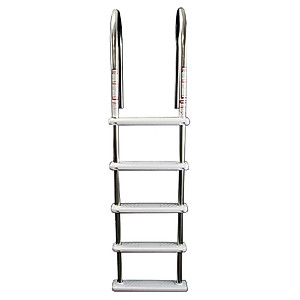 Aqua Select Stainless Steel in-Pool Ladder with Resin Steps | Stainless Steel Handrails | Fit Up to 54-in Deep Pools | 225 Lb Capacity