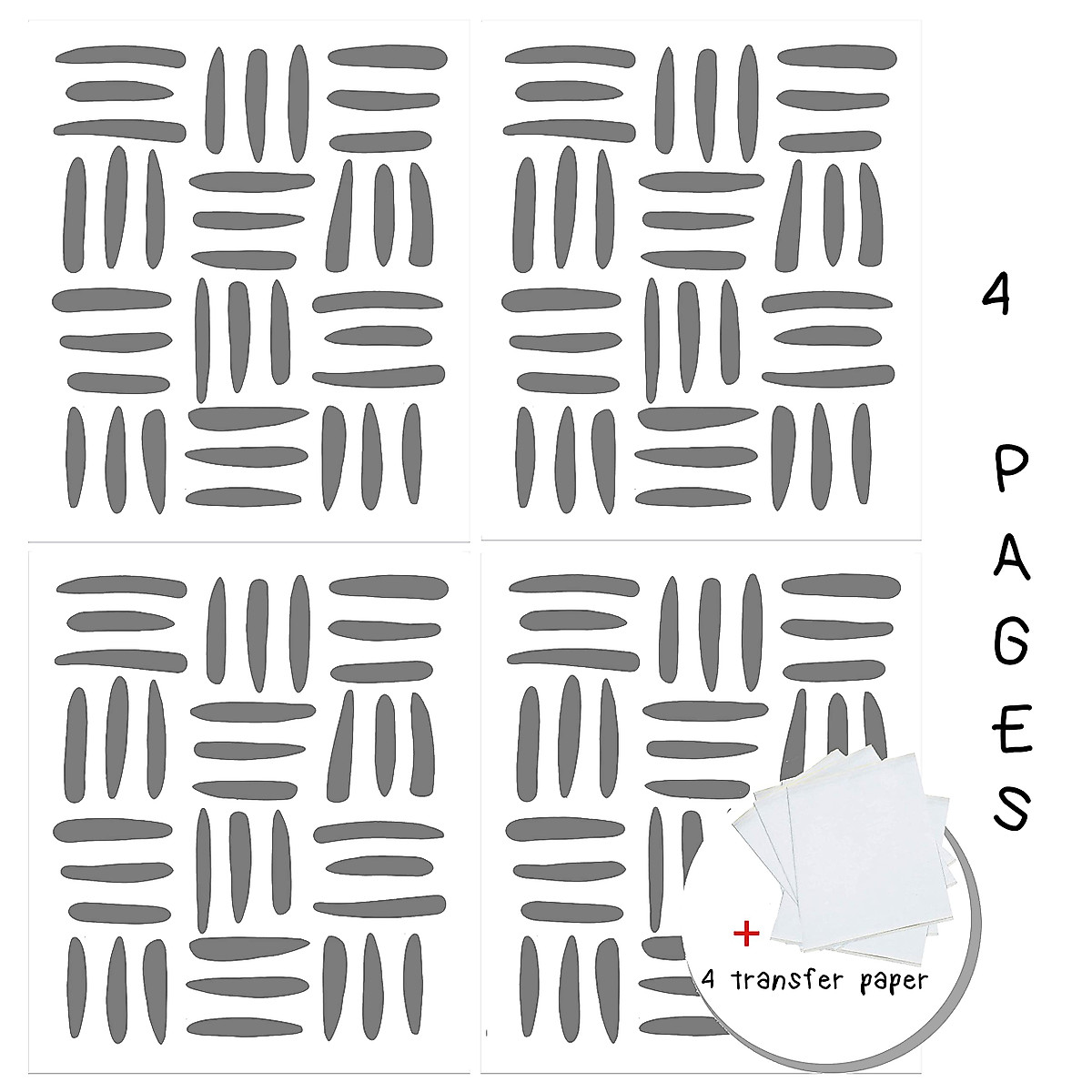 The Boho Design Lines Hand Drawn Decals Peel and Stick for Kids, Baby Bedroom Nursery and Living Room. 48 Sets of Three Stripes Each (144 pcs.) Adhesive Vinyl Wall Stickers Decor (Grey)