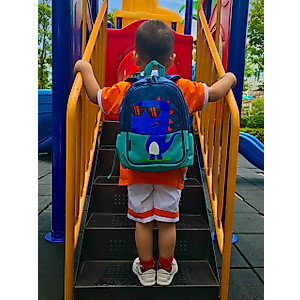 POWOFUN Kids Toddler Preschool Travel Backpack Cool Cute Cartoon Daypack (Dinosaur Green)