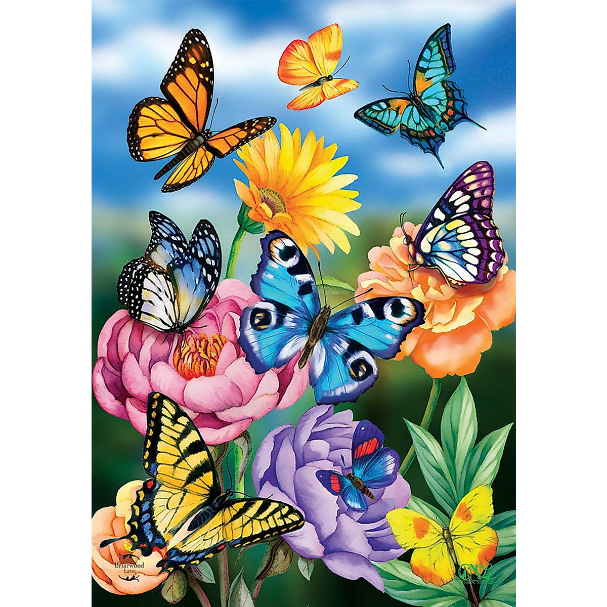 Butterflies In The Garden Spring Garden Flag Floral Butterfly 12.5" x 18" Briarwood Lane
