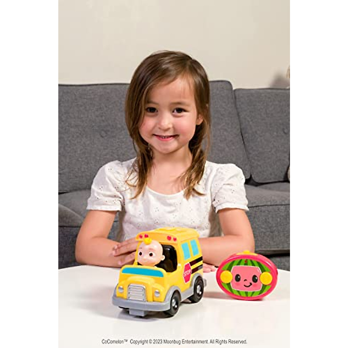 Jada Toys Cocomelon 7.5" School Bus RC Remote Control Car, Toys for Kids