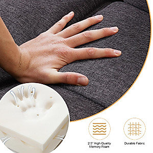 Futon Sofa Bed Couch ，Convertible Modern Sleeper Love Seat,Memory Foam Daybed for Living Room,Office,Apartment,Adjustable Backrests & Armrests,71" Sofabed,Dark Gray.