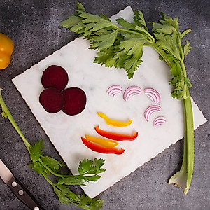 ecstassy Marble Cheese Server Square 11.25 Inches: 100% Natural Marble Charcuterie Board | Cheese Board | Marble Serving Platter | Cup Cake Platter with Gold Foiling