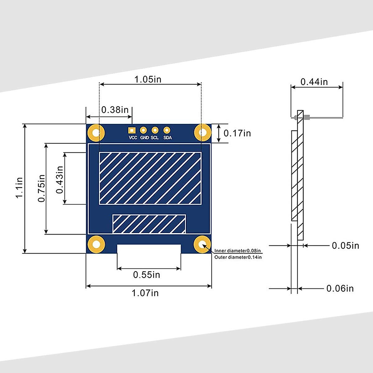 4pcs I2C OLED 0.96 Inch OLED Display Module IIC SSD1306 128 * 64 LCD White with Du-pont Wire 40-Pin Female to Female for Ar duino UNO R3 51 Series STM32