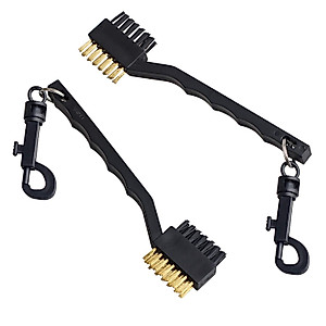 GOLDEAL Pack of 5 Golf Brush and Club Groove Cleaner Set, Golf Club Brush, Golfing Equipment, Accessories for Golf Clubs, Balls, Clothing, Shoes, Golf Aids, Easily Attaches to Golf Bag (5)