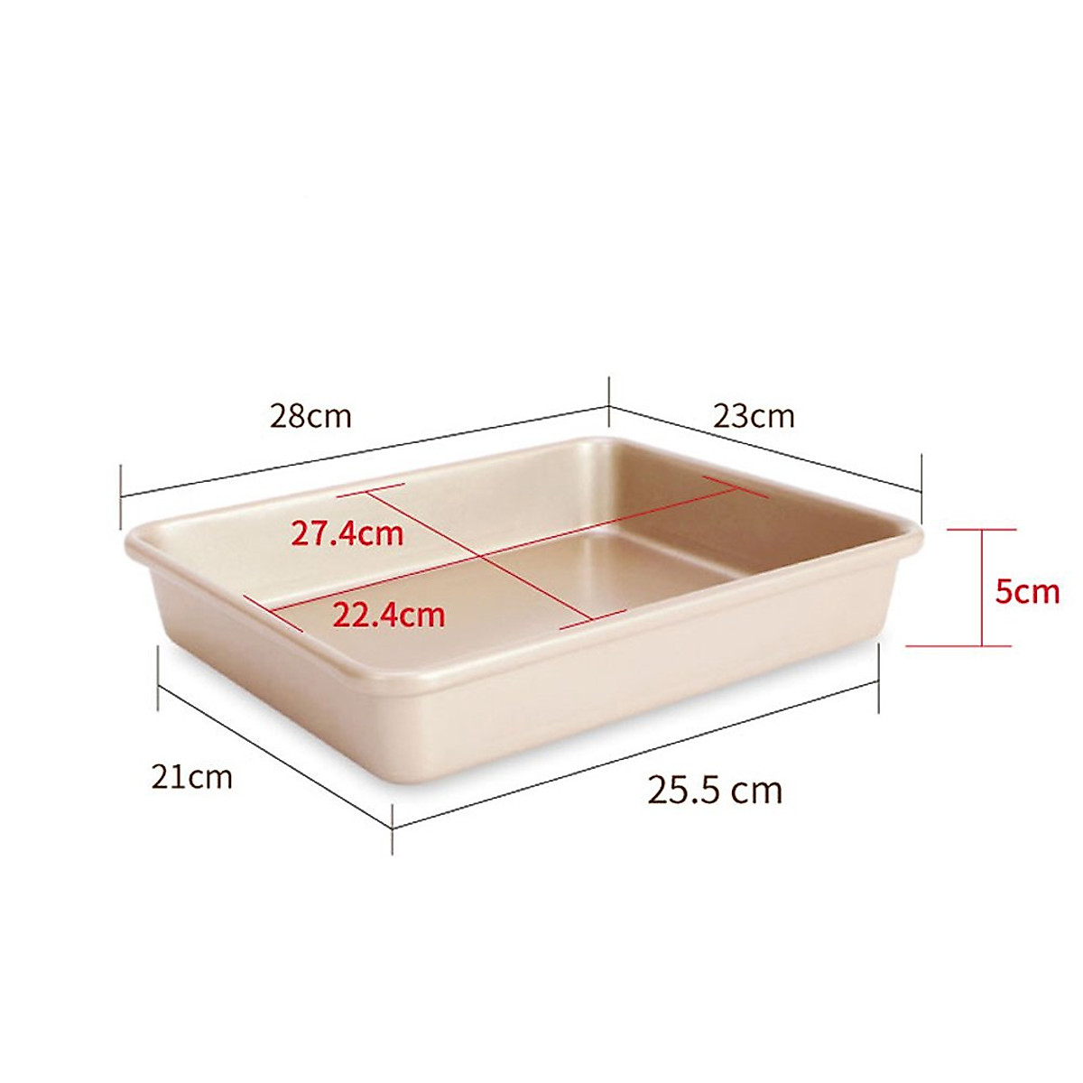 CANDeal 11 inch by 9 inch Deep Rectangular Cake Pan, Cake Mold Non-Stick Baking Pan, Multifunction Oven Roasting Pan & Cookie Sheet